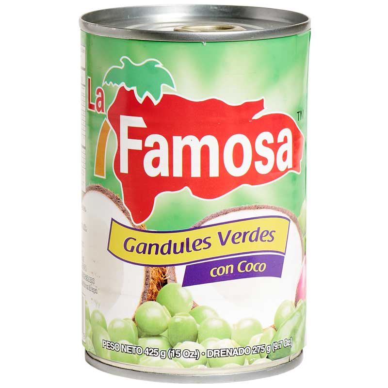Guandules Verdes con Coco La Famosa 15 oz | Compra en línea - almacen.do