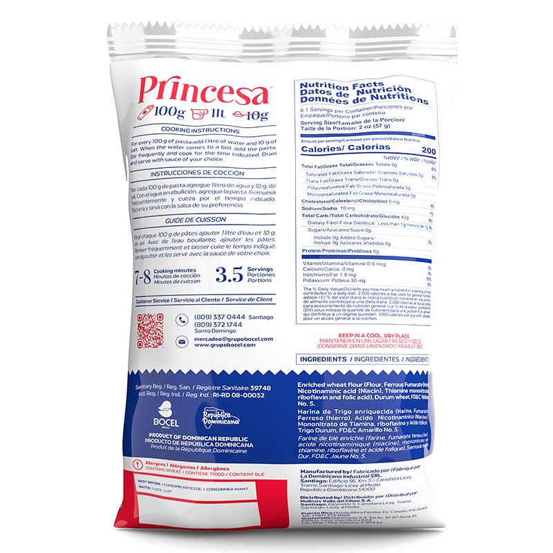 Pasta Princesa Fideos 12.35 oz | Compra en línea - almacen.do